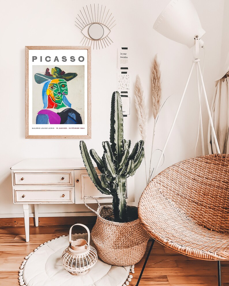 Pablo Picasso Wall Art Woman With Hat Red and Black Wall - Etsy