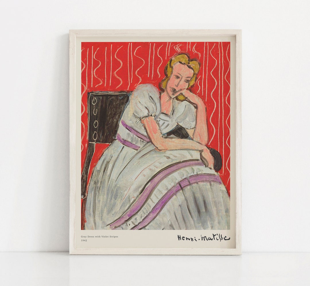 Henri Matisse, Gray Dress With Violet Stripes 1942 , Exhibition Poster ...