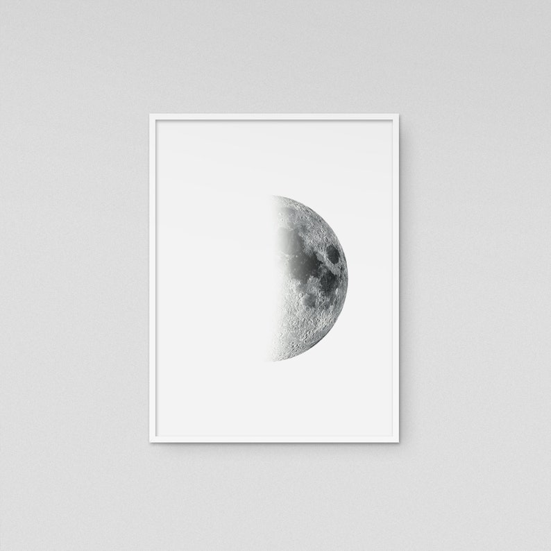 Set of 3 Moon Prints Wall Art Moon Phases Poster Minimalist | Etsy