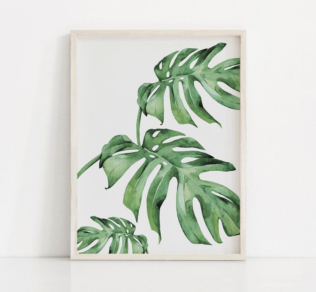 Beautiful Tropical Leaves, Watercolor House Plants Posters, Fine Art ...