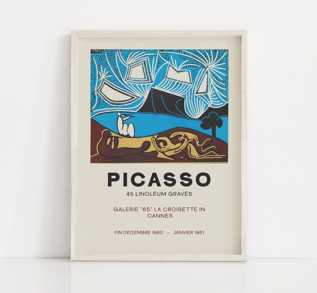 Pablo Picasso Linoleum Graves Print: Black and White Wall Art (digital ...