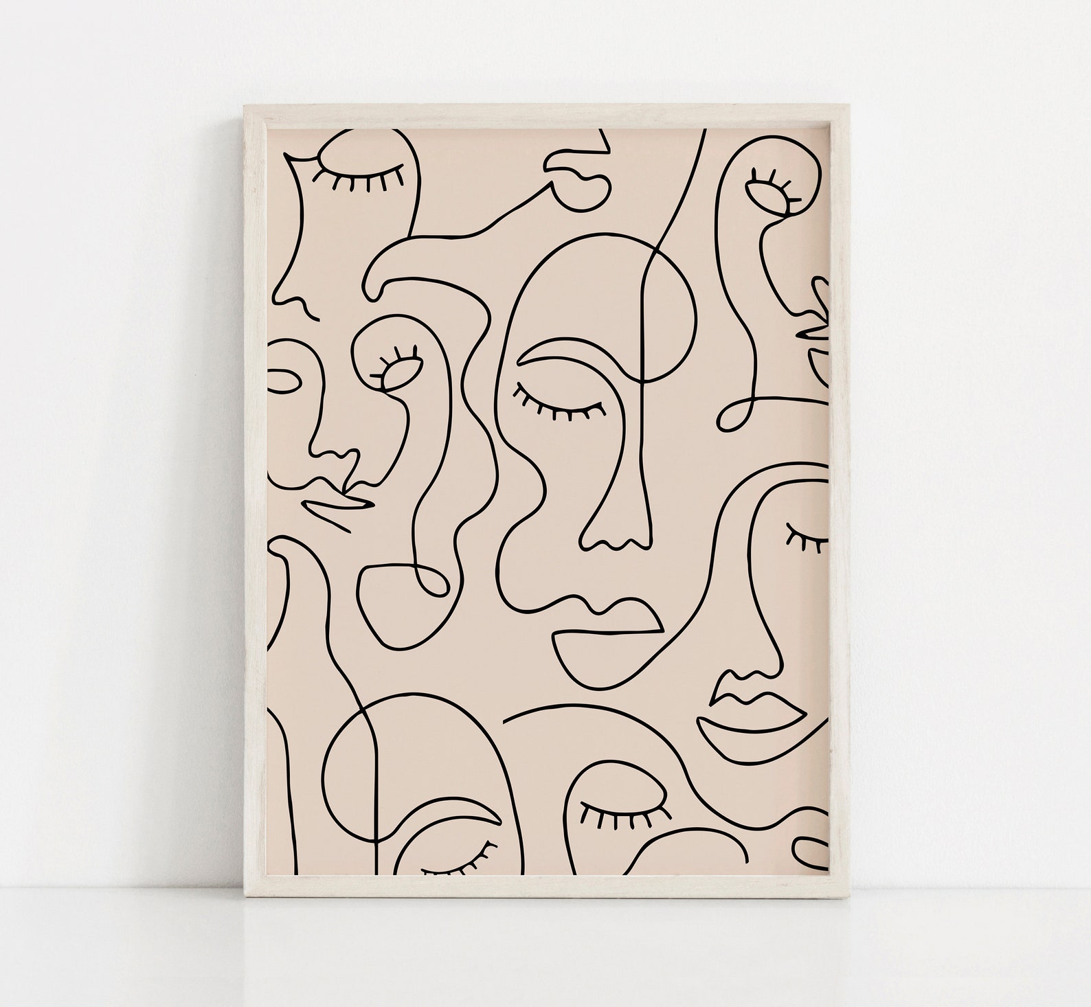 Single Line Face Art Print, Simple Line Art Female Face, Minimalist ...