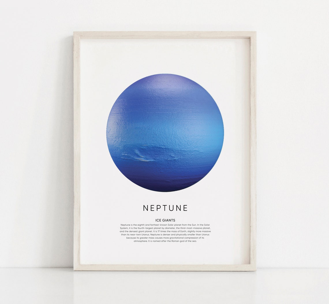 Neptune Planet Print, Minimalist Solar System Art (digital Download) - Etsy