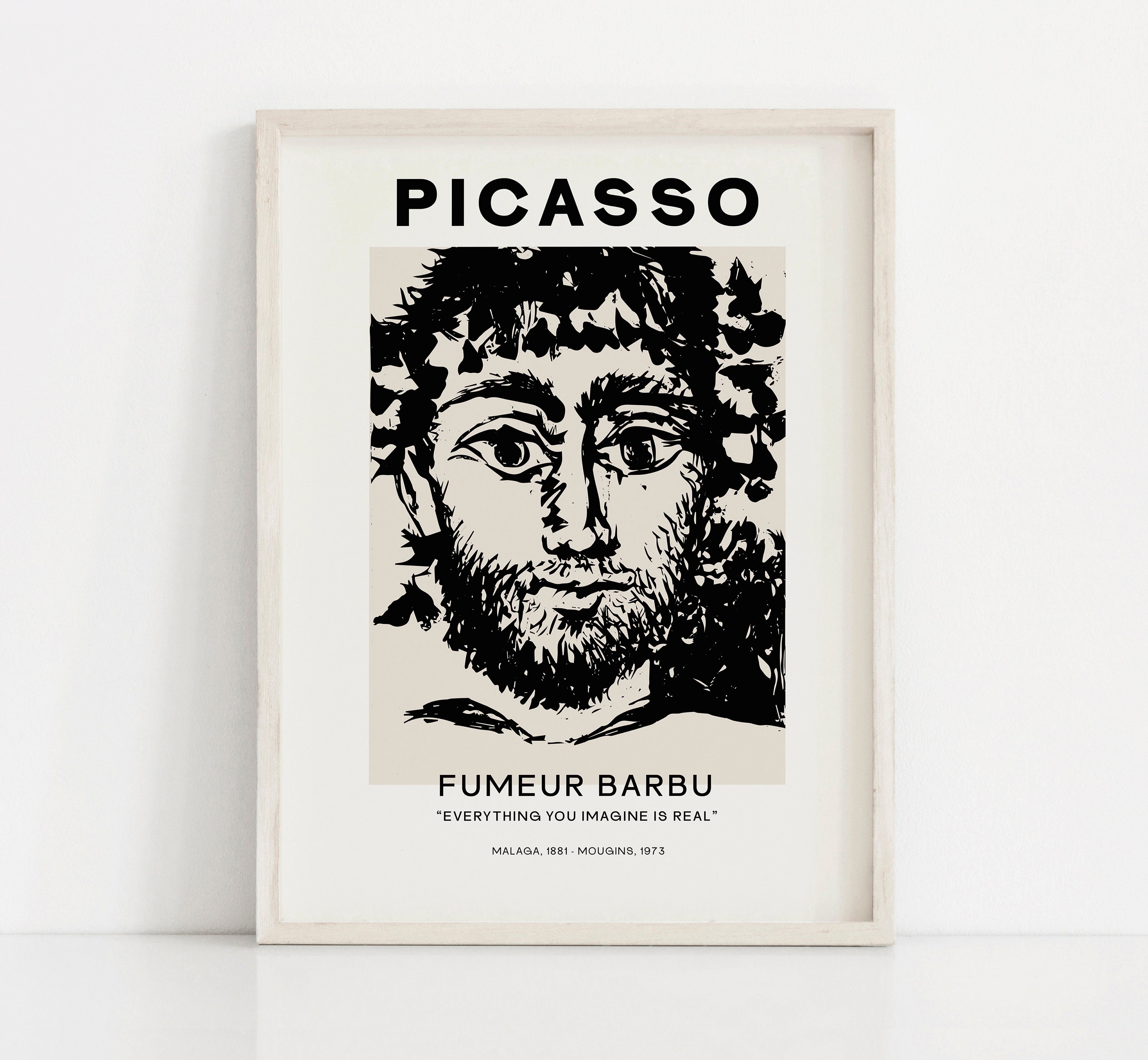 Pablo Picasso Wall Art, Fumeur Barbu, Black and White, Wall Art ...
