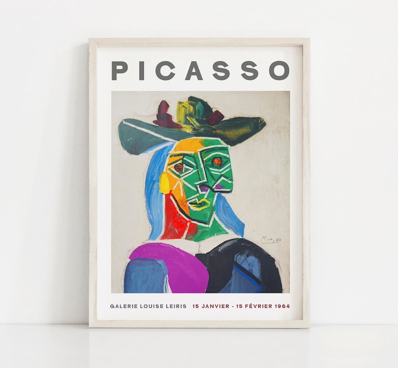 Pablo Picasso Wall Art, Woman With Hat , Red and Black, Wall Art ...