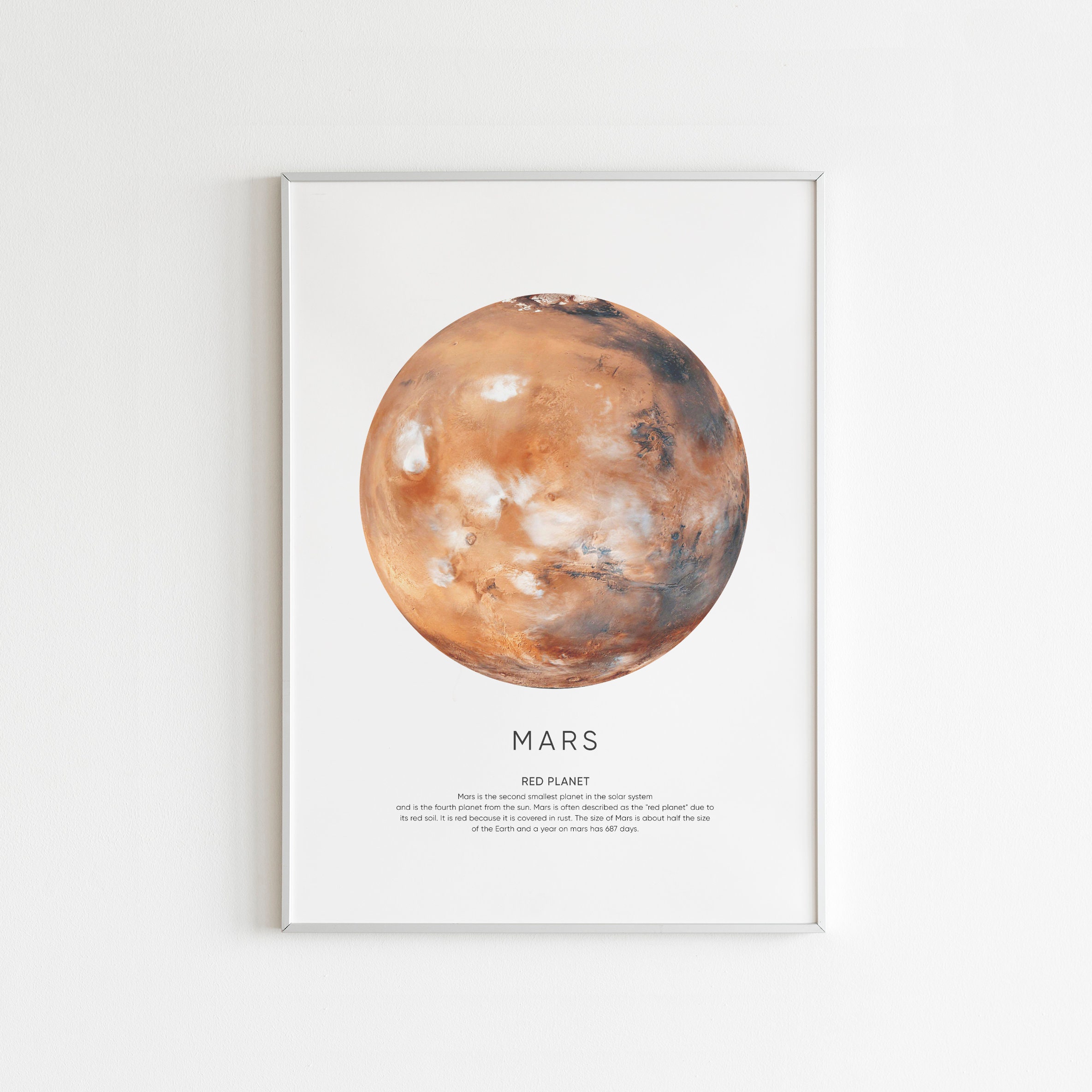 Planet Prints Set of 5 Planet Wall Art, Printable Planet Poster, Print ...