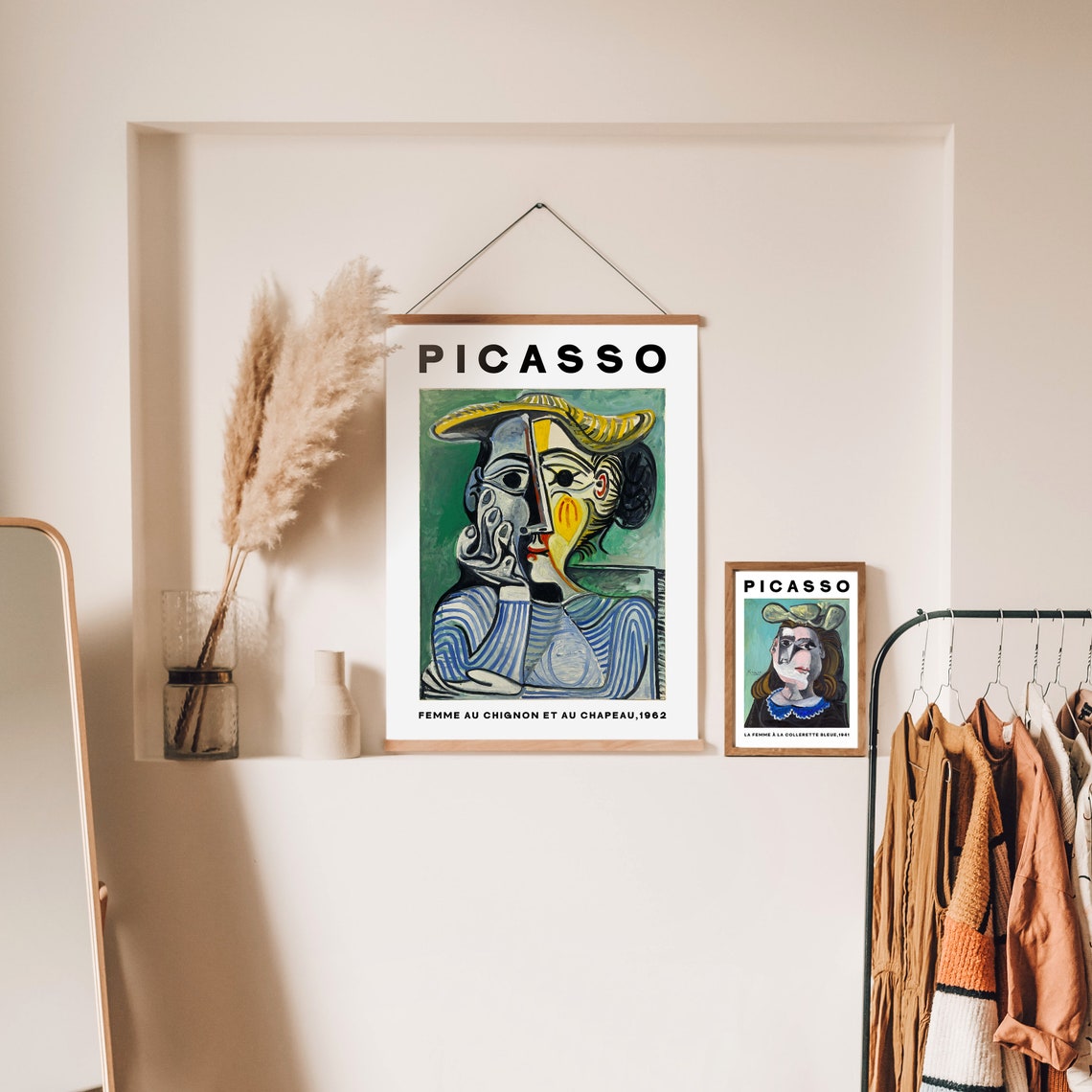 Pablo Picasso Wall Art Woman With Beret Black and Yellow - Etsy