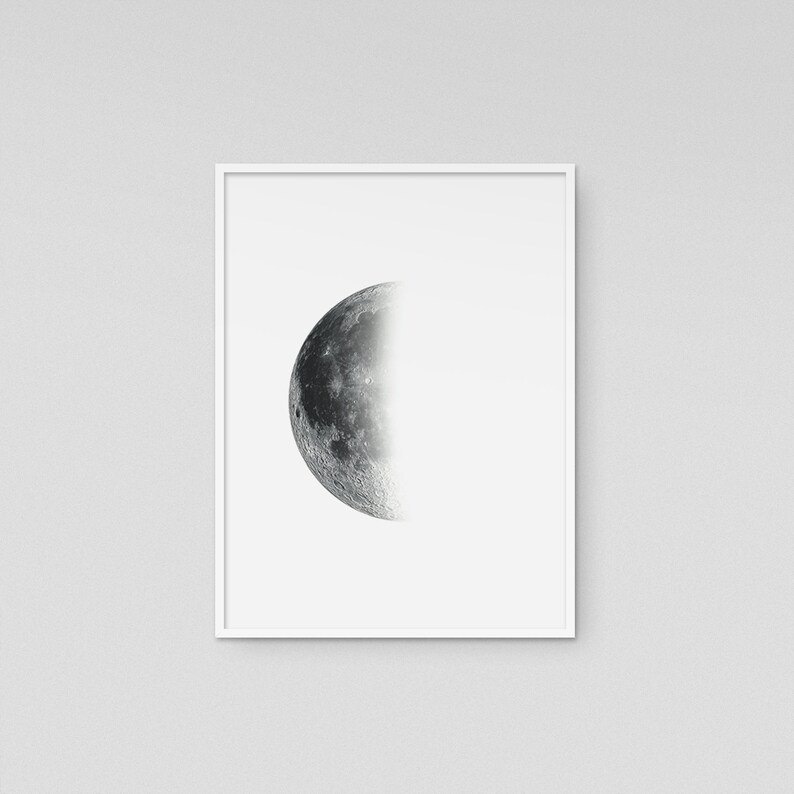 Set Of 3 Moon Prints Wall Art Moon Phases Poster Minimalist Moon Art