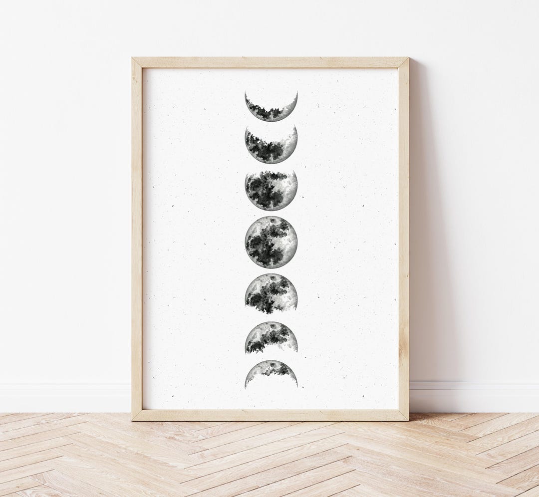 Moon Phases Art Print: Celestial Wall Decor (digital Download) - Etsy
