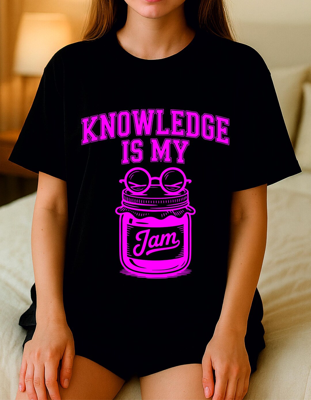 Knowledge is My Jam SVG, Funny Teacher Quote Design, Book Lover Glasses ...