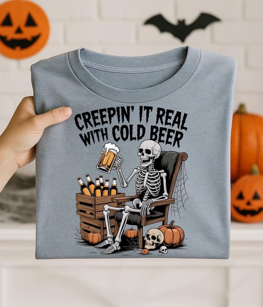 Skeleton Beer Halloween PNG, Creepin It Real With Cold Beer Clipart ...