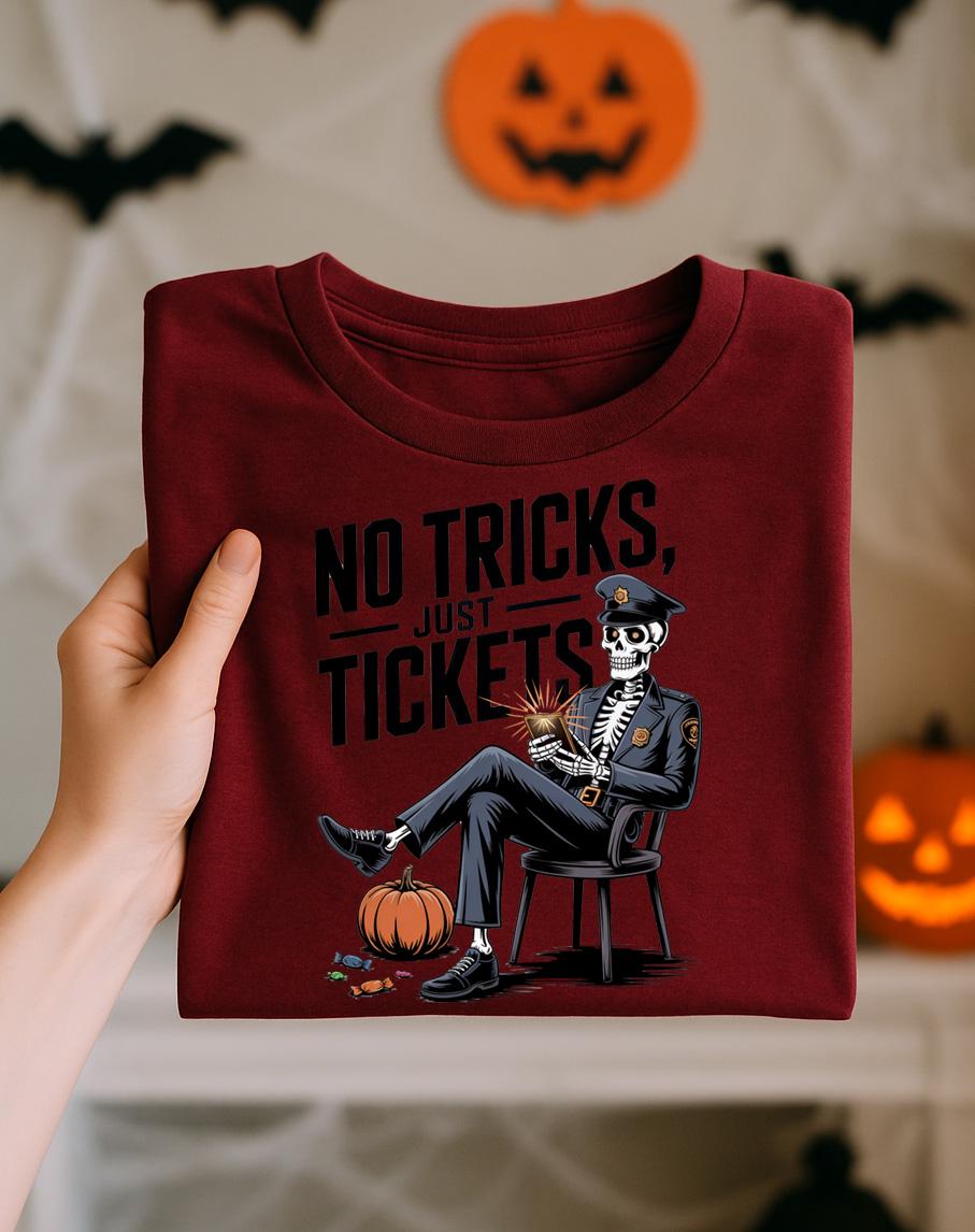 No Tricks Just Tickets PNG, Halloween Police Skeleton Clipart, Funny ...