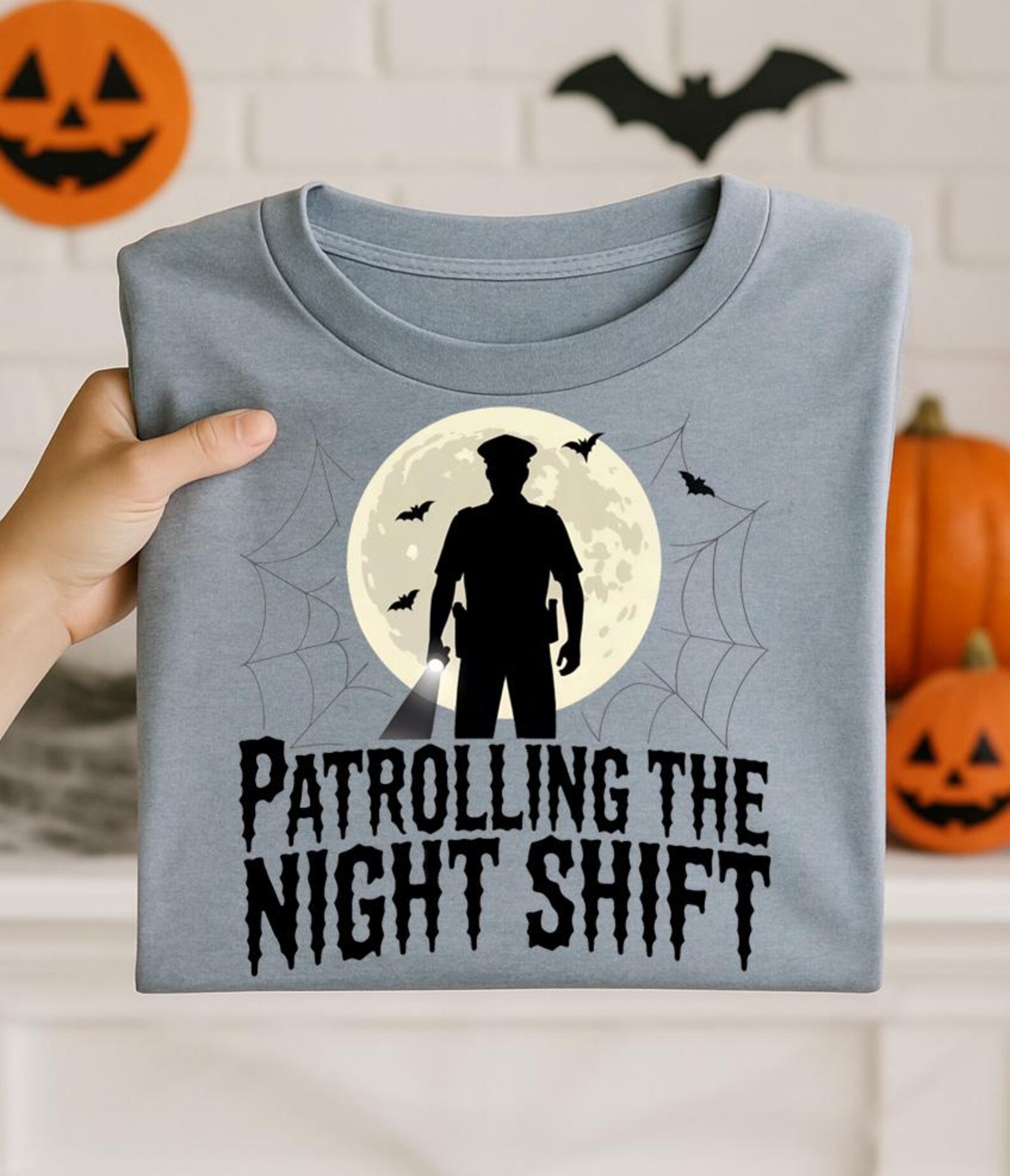 Patrolling the Night Shift PNG, Halloween Police Clipart, Spooky ...
