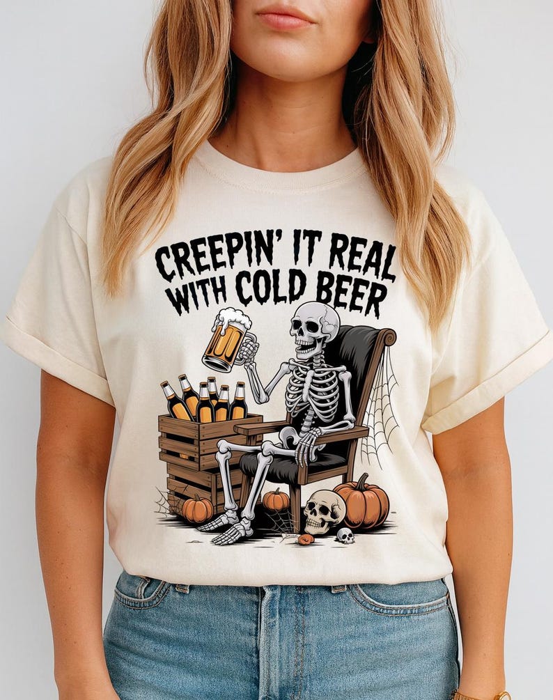Skeleton Beer Halloween PNG, Creepin It Real With Cold Beer Clipart ...