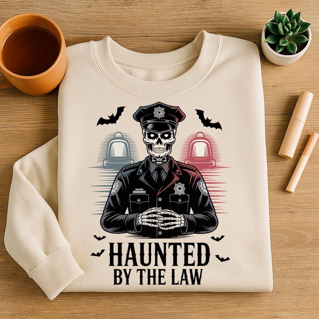 Haunted by the Law PNG, Halloween Police Skeleton Clipart, Spooky Cop ...
