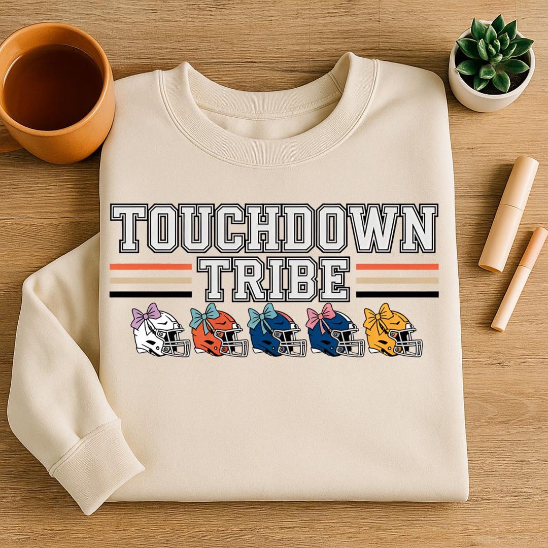 Touchdown Tribe PNG, Cute Football Helmet Bow Clipart, Game Day Shirt ...