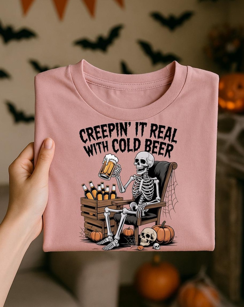 Skeleton Beer Halloween PNG, Creepin It Real With Cold Beer Clipart ...