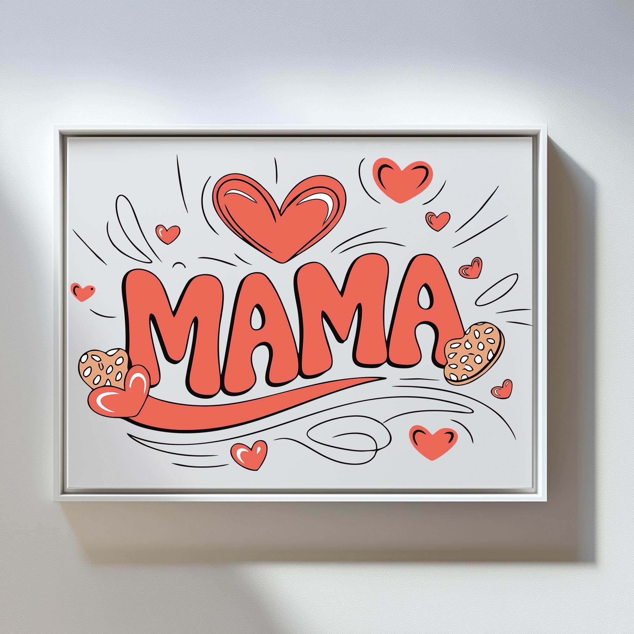 Retro Lettering With a Heart and the Word MAMA Svg|mama Lettering Png ...
