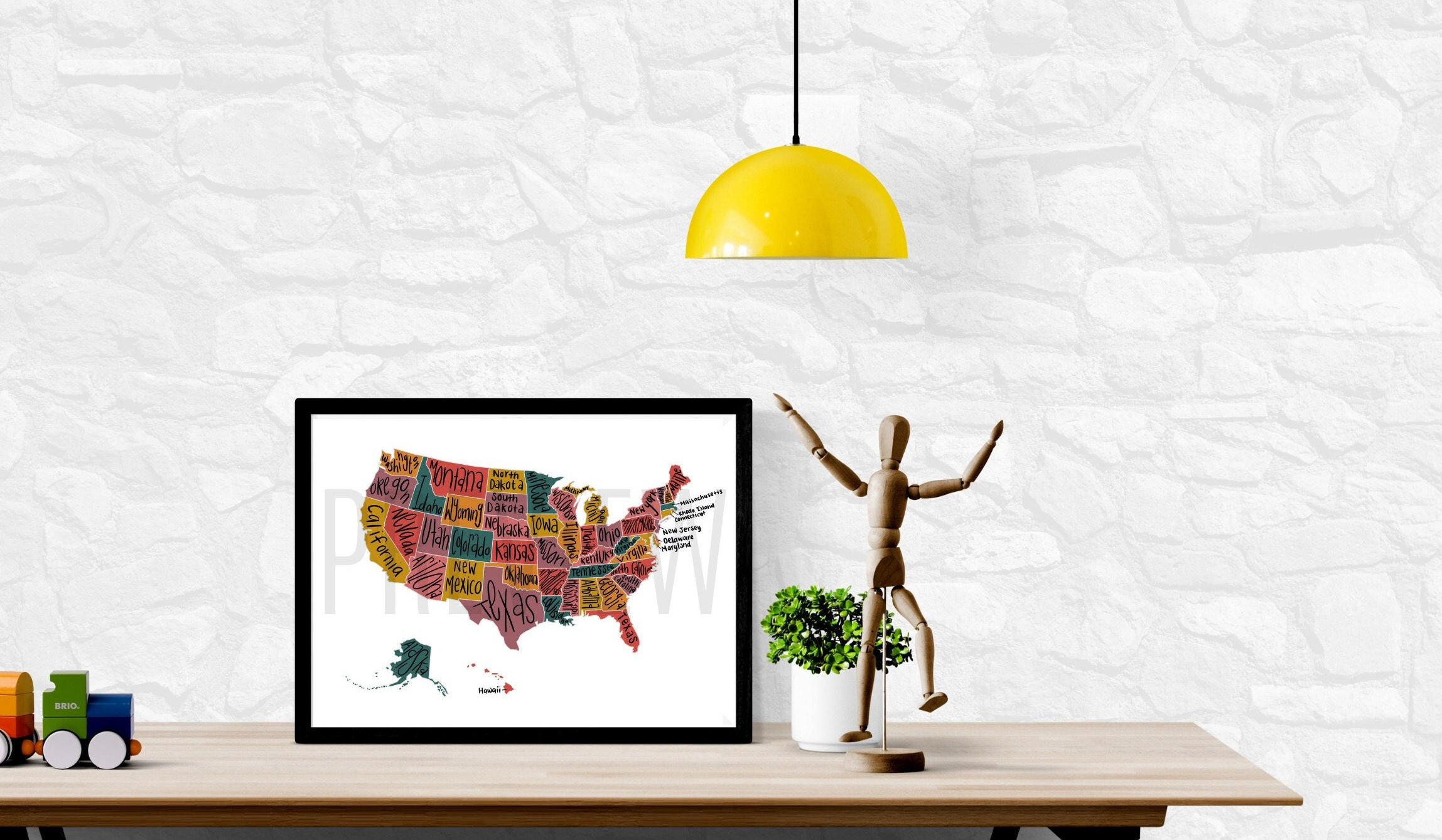 United States Map | US Map | Digital Print | Printable Map | Decor ...