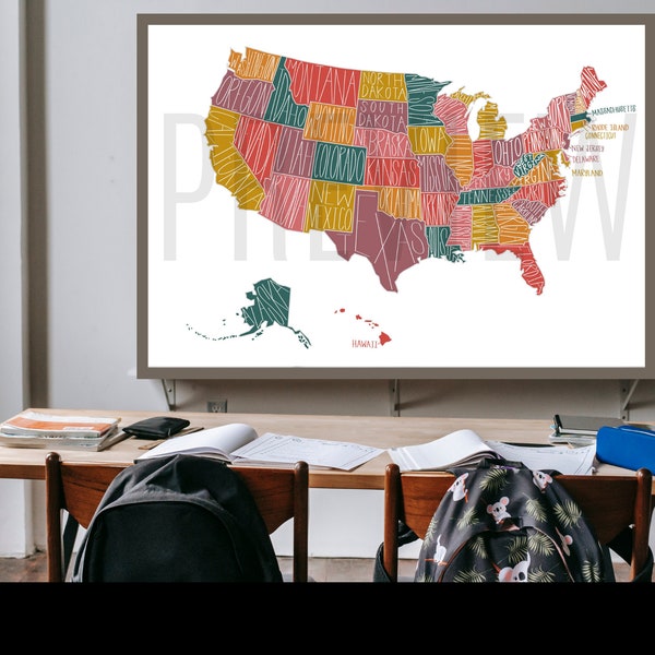 School Classroom Map - Etsy