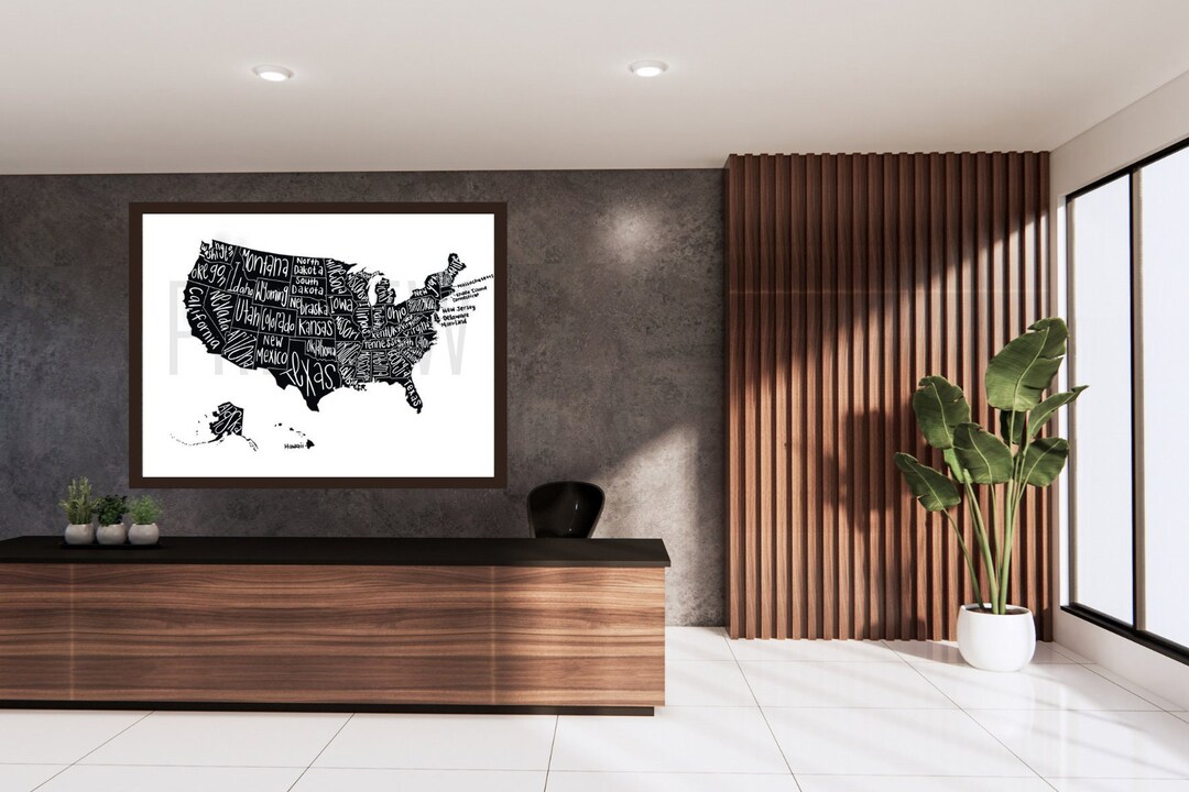 United States Map | US Map | Digital Print | Printable Map | Decor ...