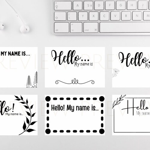 Name Tags Name Badges ID Sticker Name Tag Hello My - Etsy