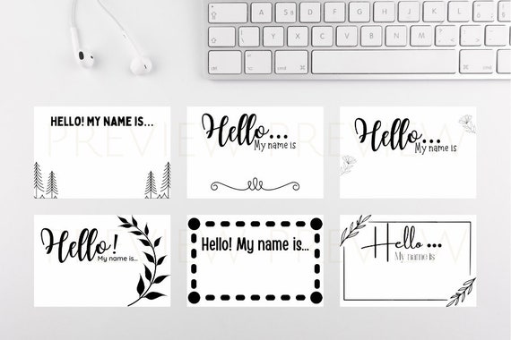 Name Tags Name Badges ID Sticker Name Tag Hello My - Etsy