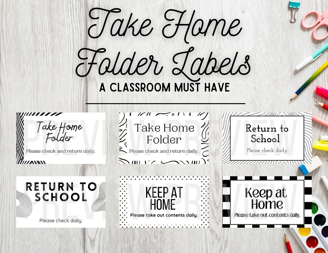 Take Home Folder Labels | School Labels | Sticker Labels | School ...