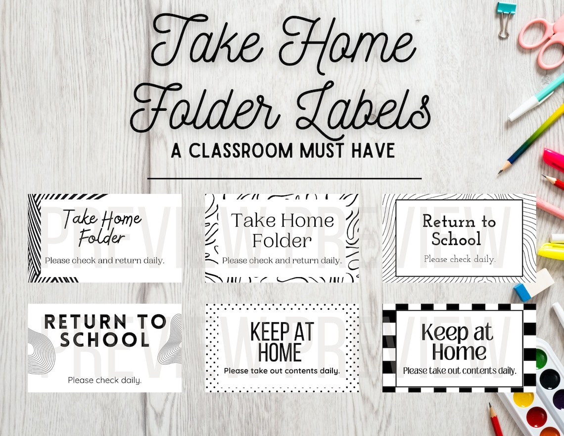 Take Home Folder Labels | School Labels | Sticker Labels | School ...