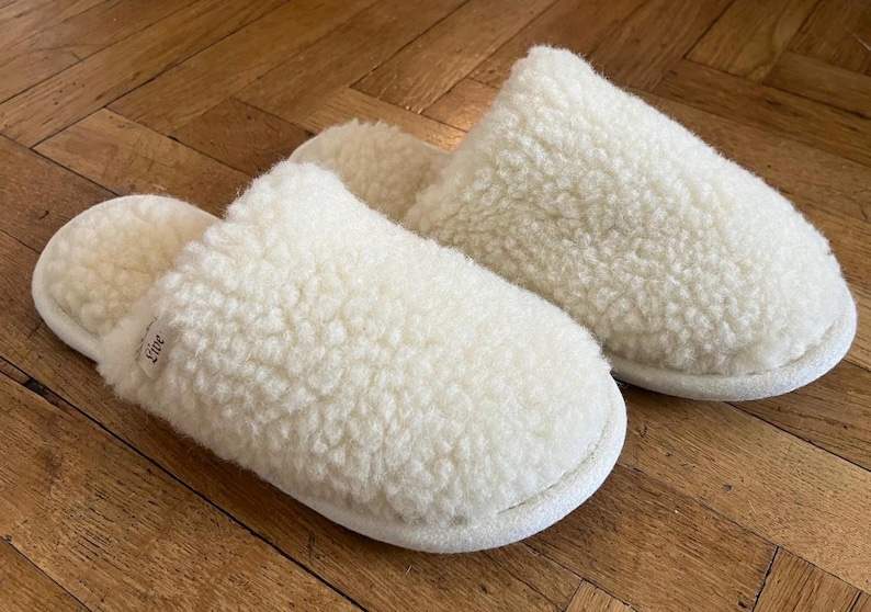 Merino Wool Slippers: Eco Sheepskin Pile - Handmade in Latvia - Etsy