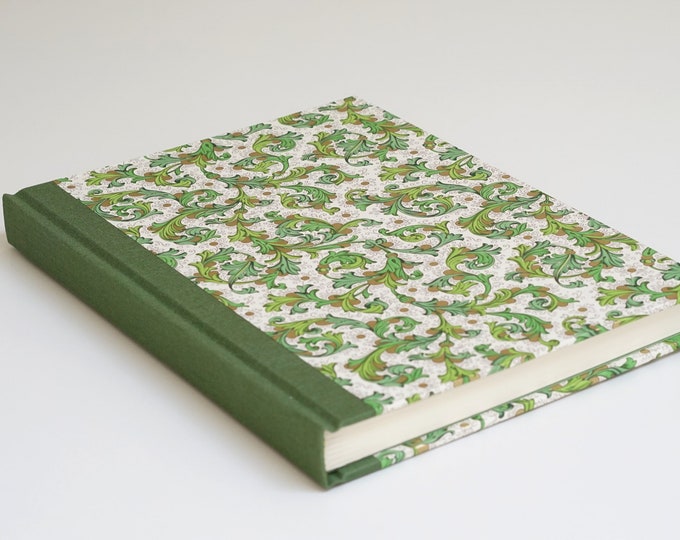 Italian Notebook - Green Florentine Notebook With Olive Green Spine ...