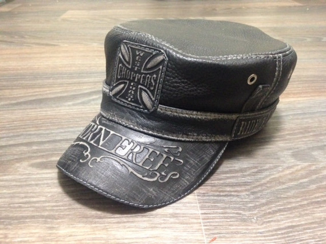 Cap Natural Style XXXL...S Size Genuine Leather Hat Colfskin | Etsy