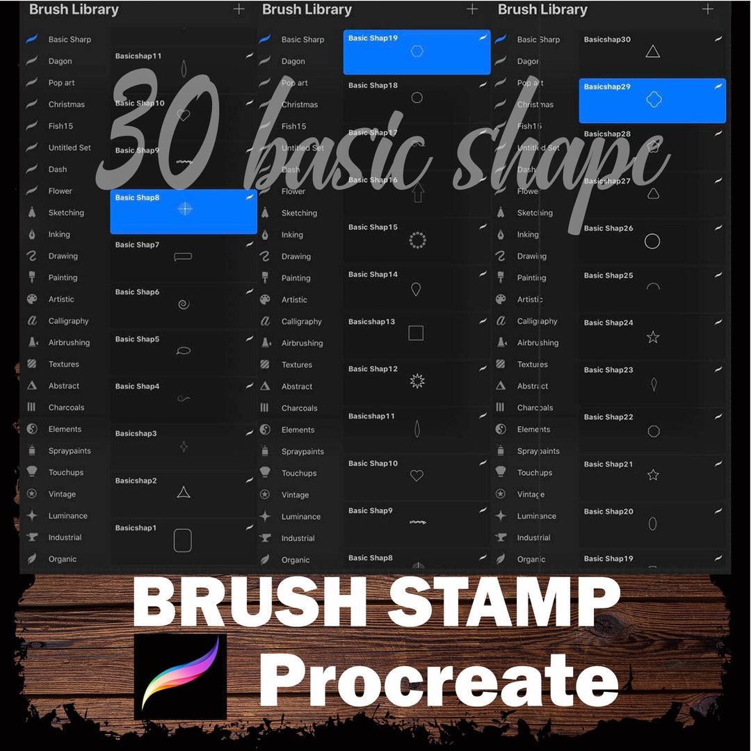 Brush Stamp Procreate / Basic Shape Stamp Brush Procreate for iPad - Etsy