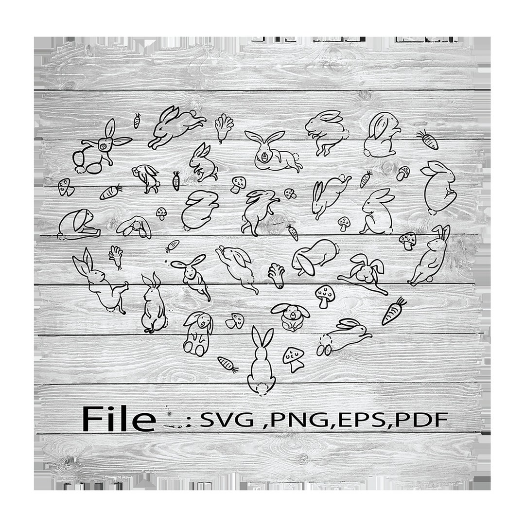 Love Rabbit ,heart Rabbit Svg File / Png File ,eps File, Pdf File - Etsy