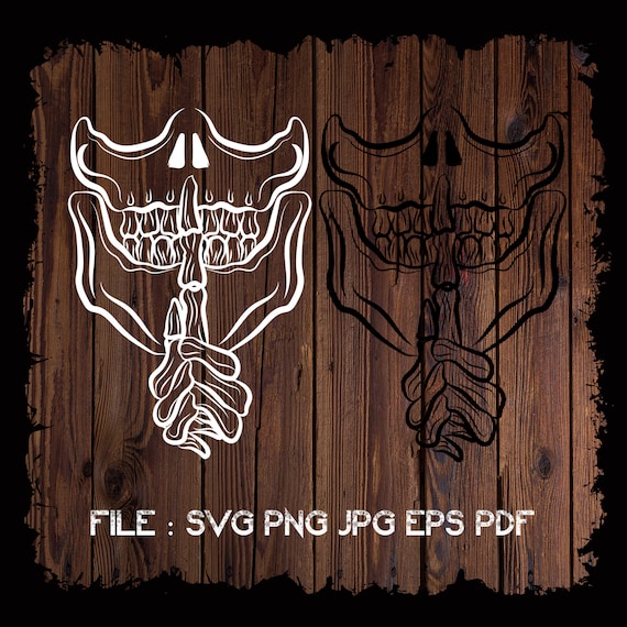 Half Skull SVG/ Silent Half Skull /hand Drawn Half Skull With | Etsy