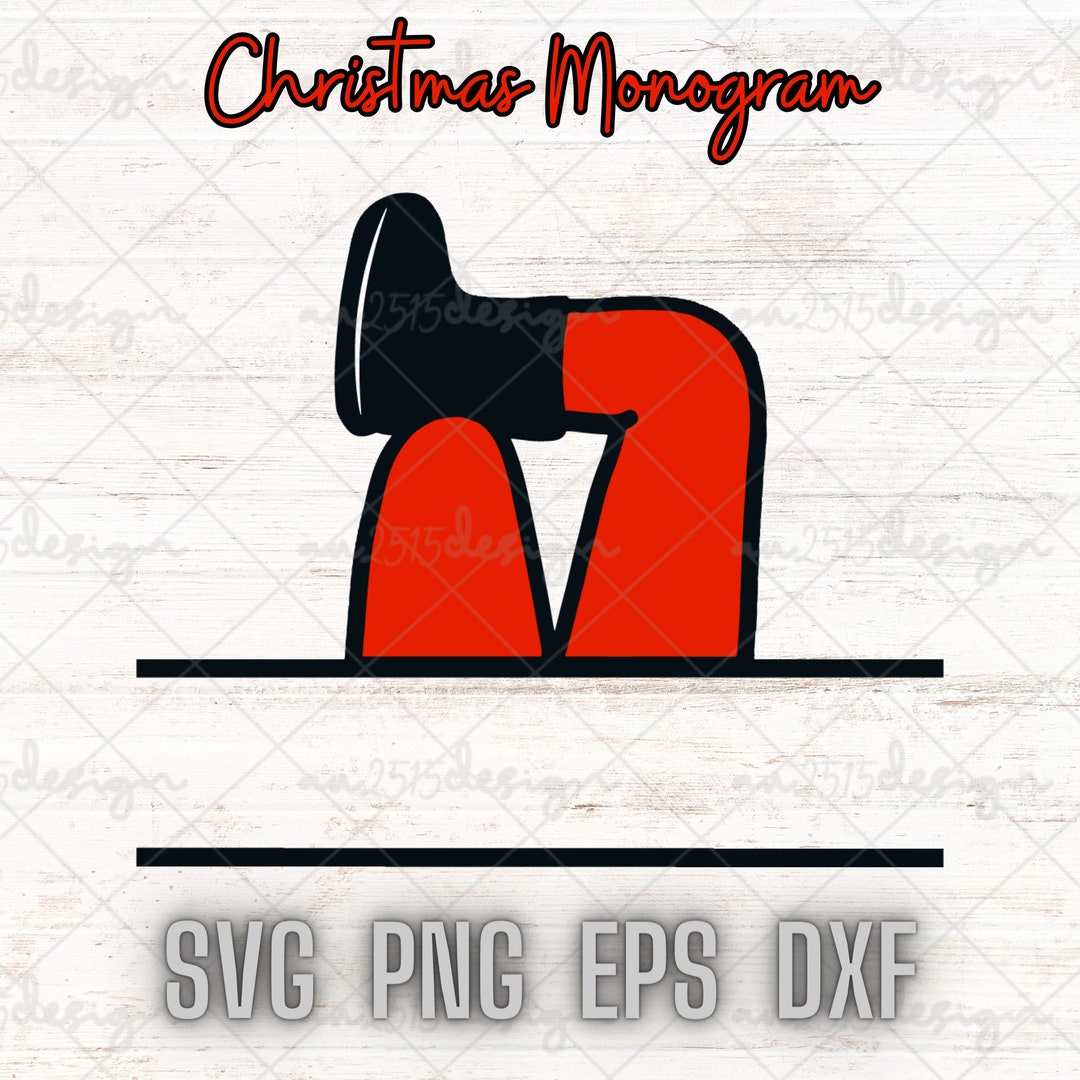 Christmas Monogram Svg, Png, Santa Claus Monogram Add Your Text Svg Png ...