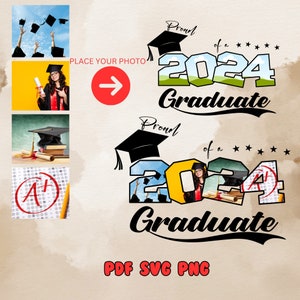 Graduation 2024 Canva Frame, SVG, PNG, 2024 Graduate Photo Personalized ...