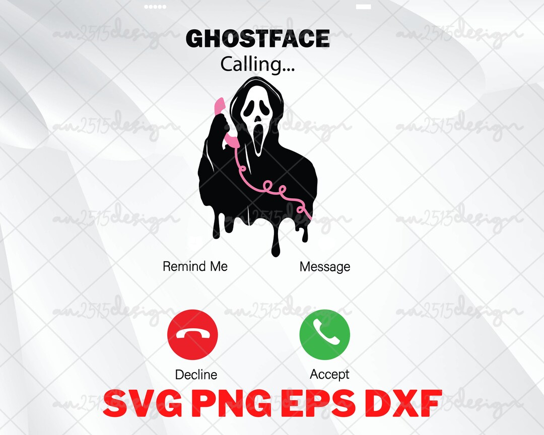Ghostface Calling Svg Cut File, Halloween Horror Movie Svg ,png File ...