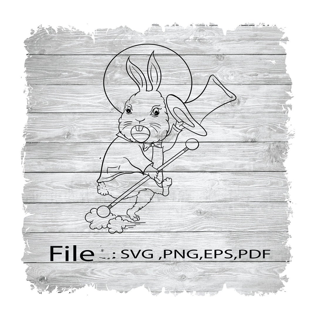 Rabbit Magician Hand Drawn Svg File, Png File , Eps File, Pdf File ...