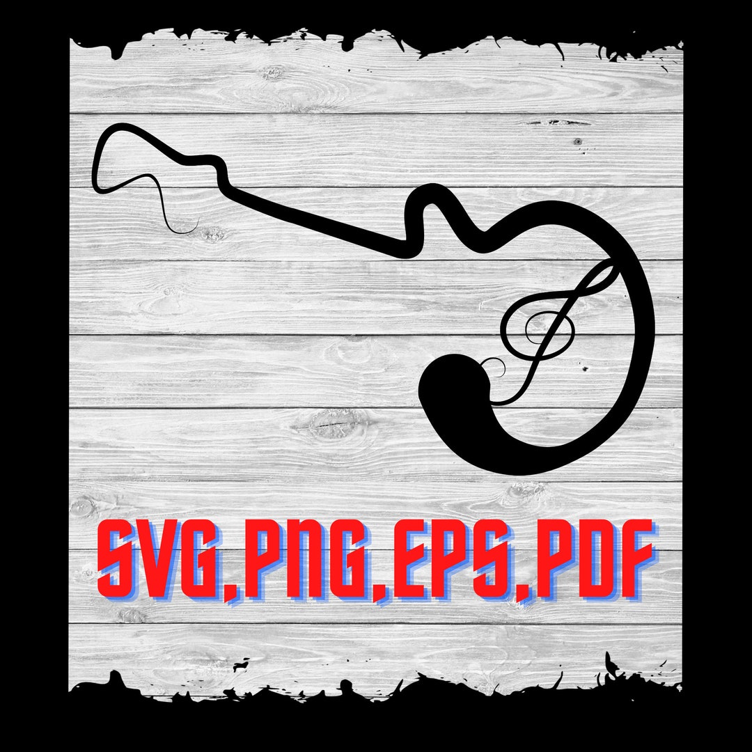 Guitar Hand-drawn Design: Music SVG Cut File (digital Download) - Etsy