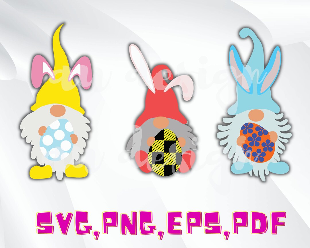 Easter Gnome SVG - Easter Bunny Gnomes SVG - Easter Eggs SVG Cut File ...