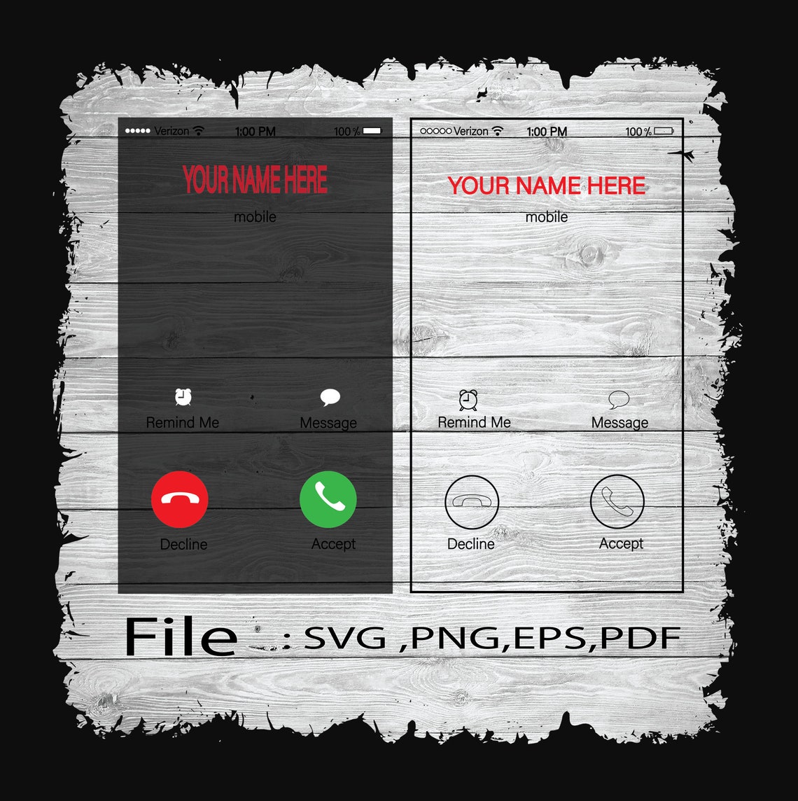 Phone Screen SVG / Phone Screen Has a Call/ Monogram Clip Art | Etsy