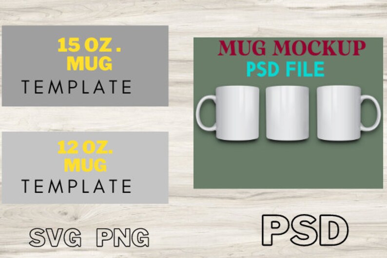 Mug 15 Oz Template Svg Png Mug 12 Oz. Template Svg Png | Etsy