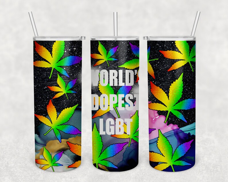 World's Dopest LGBT Pride Weed Skinny Tumbler 20 Oz. | Etsy