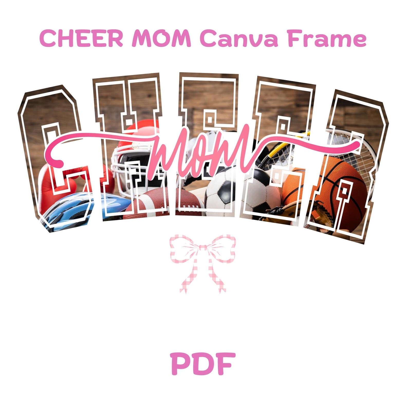 Cheer Mom Canva Frame: DIY Sublimation Design (PDF, PNG) - Etsy