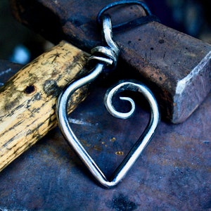 Abstract Iron Heart Pendant - Etsy
