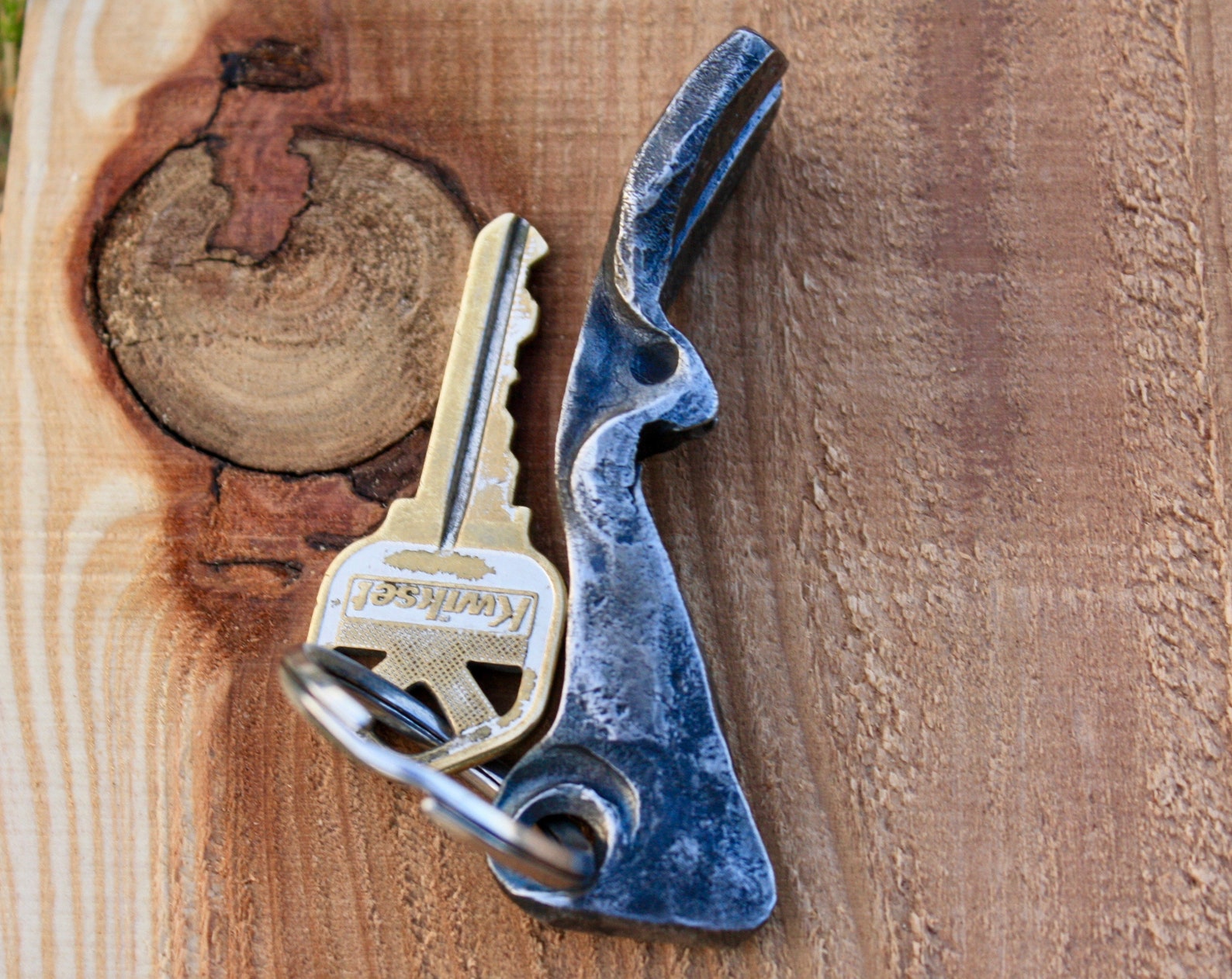 Forged Keychain, the Rabbit of Steel - Etsy