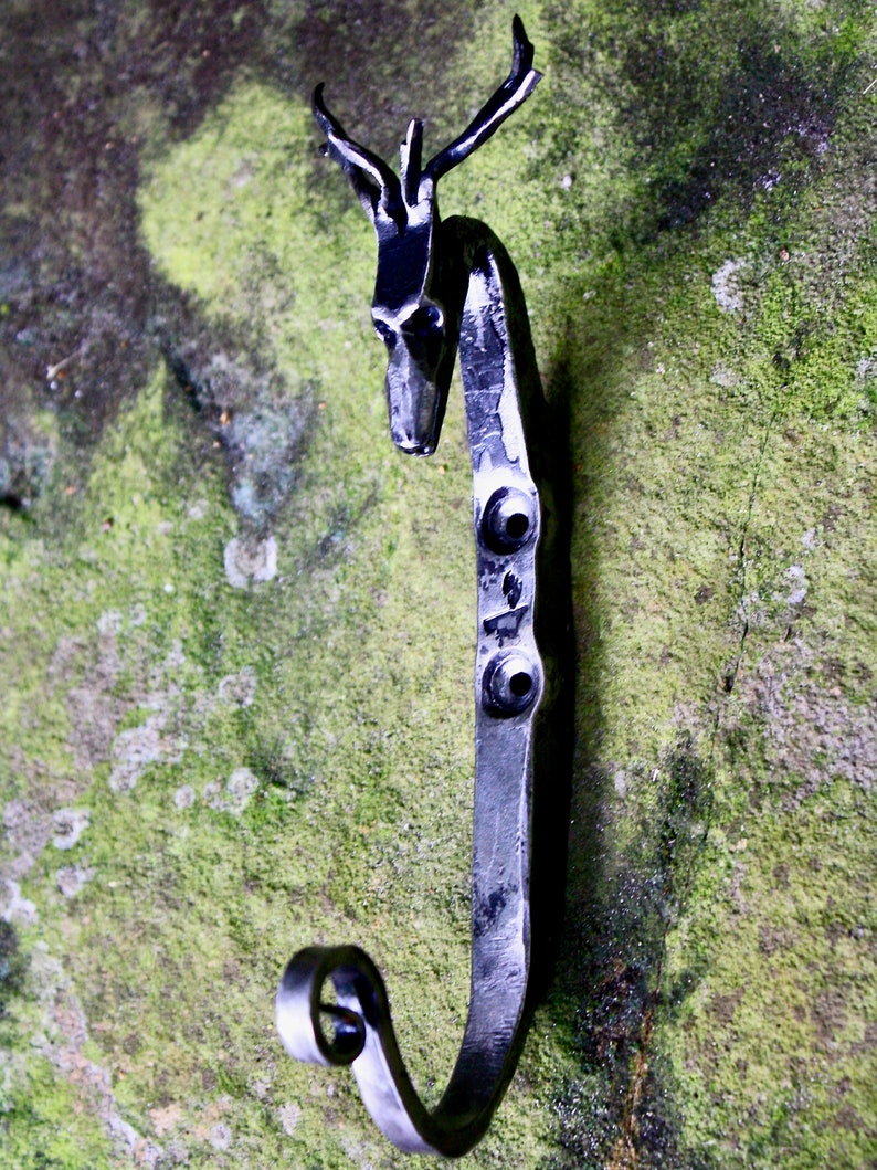 Forged Deer Head Hook - Etsy