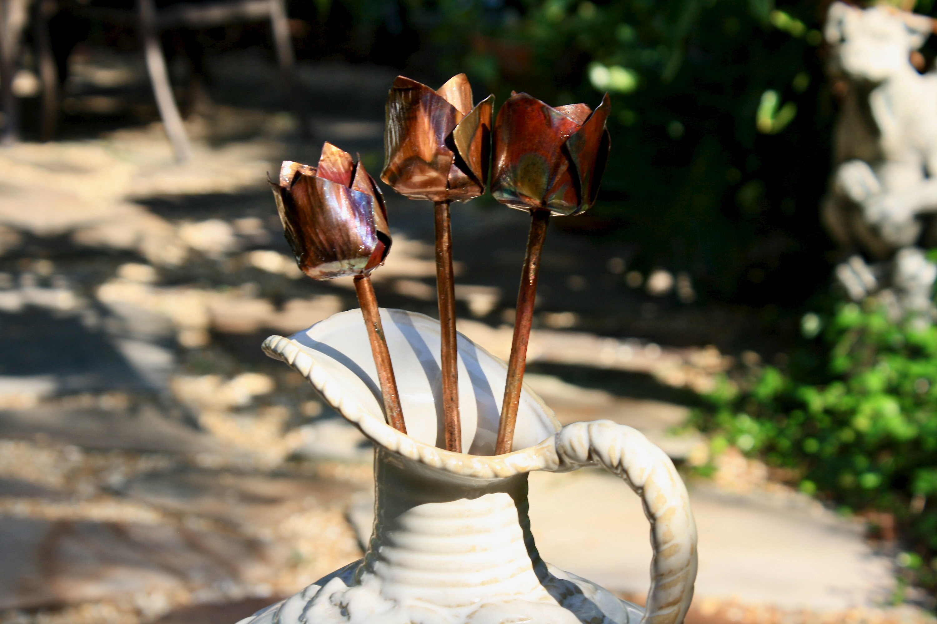 Copper tulips set of three hand made eternal flowers | Etsy