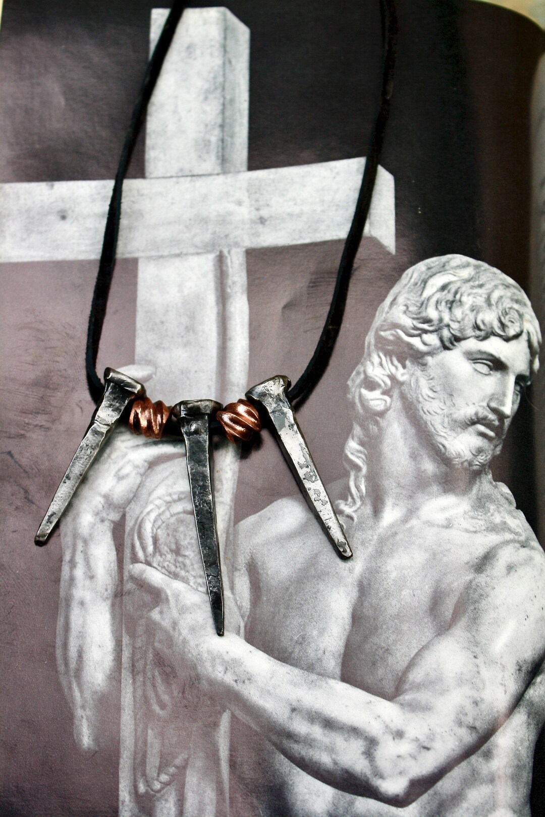 Three Nails Necklace, Hand Forged - Etsy